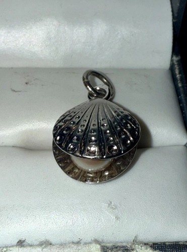 Vintage Solid Sterling Silver Natural Pearl Clam Shell Pendant | eBay