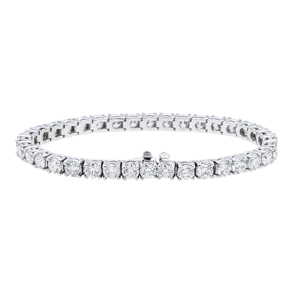 14K White Gold Round Diamond Tennis Bracelet 14.08 CT | eBay