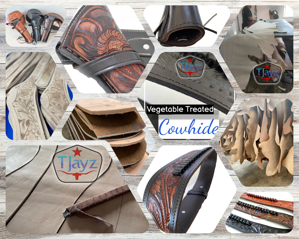 GUN SLINGER OUTLAW LEFT HAND Western Cross Draw Holster Tooled Leather ...