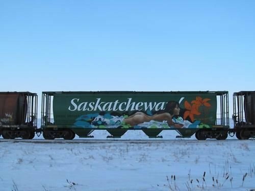 Saskatchewan! Grain Hopper Girl Graffiti Full Decal set HO Scale SKNX ...