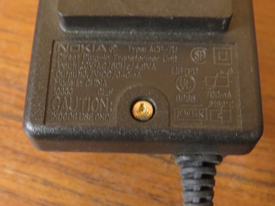 + Nokia ACP-7U 3.7v DC Direct Plug-in Transformer Power Supply AC ...