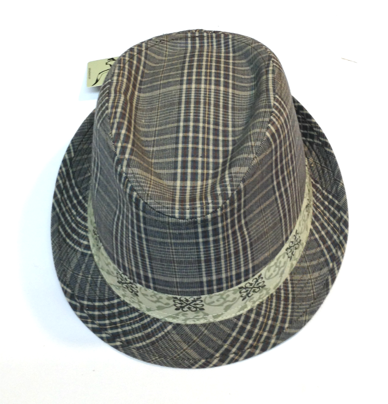 NEW Ole Headwear Fedora Hat Brown and Gray Plaid Direct | eBay