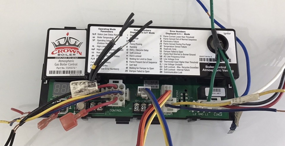 AWR105ENSZ2PSU 3505076 Crown water Boiler OEM control board Y | eBay