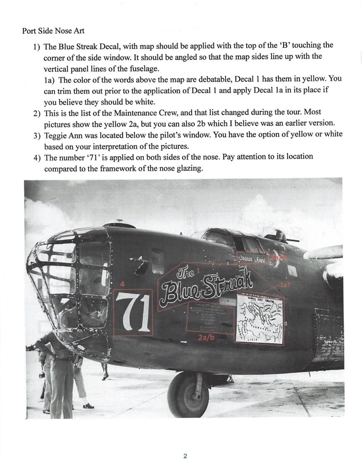 1/48 Scale B-24 Liberator Decals "The Blue Streak" printed by ...