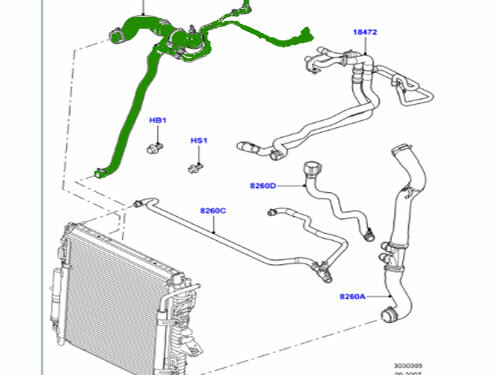 GENUINE LAND ROVER ENGINE COOLANT HOSE RANGE ROVER SPORT 05-09 4.2 ...