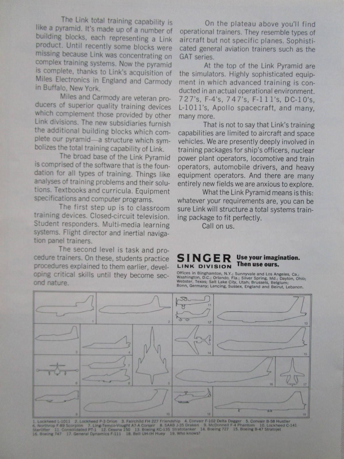 1/1972 PUB 3 PAGES SINGER LINK SIMULATOR SIMULATION MILITARY COMMERCIAL ...