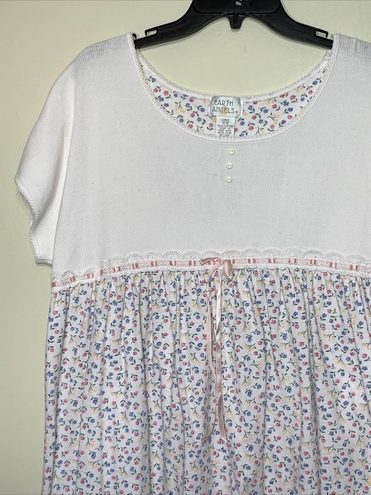 Vintage Earth Angels Pajama Dress Nightgown Size Larg… - Gem