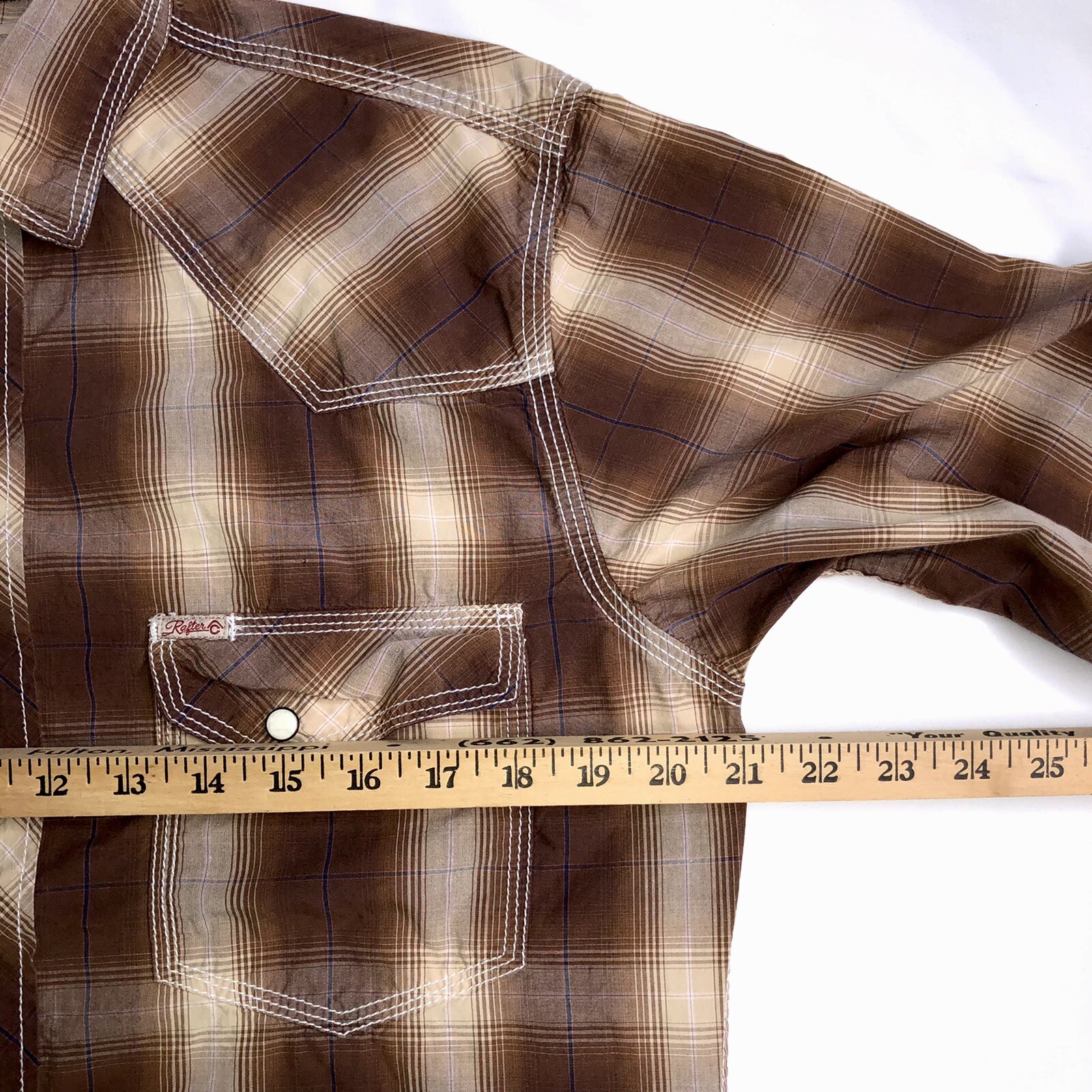 Rafter C Cowboy Collection Western Pearl Snap Brown P… - Gem