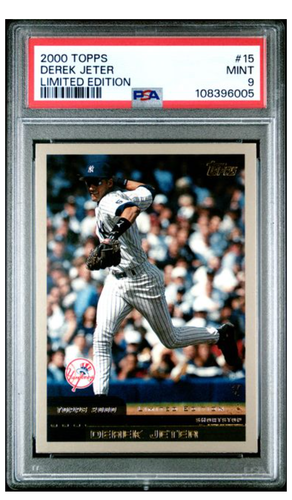 2000 TOPPS LIMITED EDITION (TIFFANY) #15 DEREK JETER (P.R. /4000) PSA 9 ...