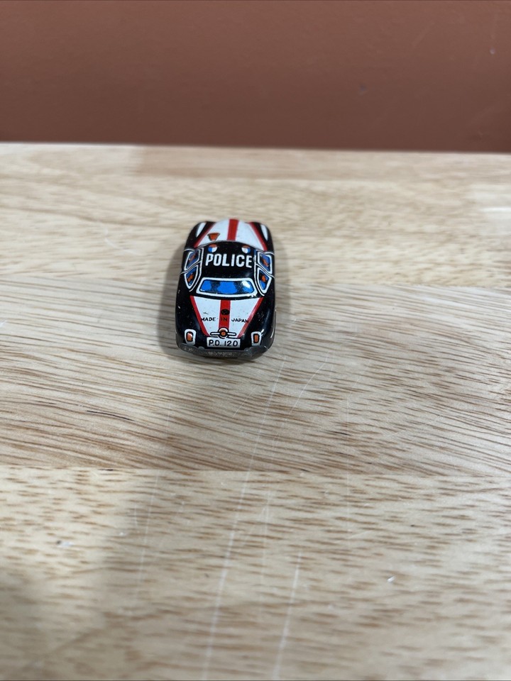 Vintage 1950s Japan Tin Litho Police Car 2.25 Inch Miniature Toy ...