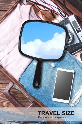 Hand Mirror, Barber Hairdressing Handheld 9.3"L x 6.7"W, Black | eBay