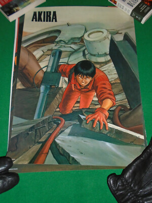 AKIRA POSTER CLIMBING KANEDA KATSUHIRO OTOMO PAINTED LASER GUN BATTLE ...