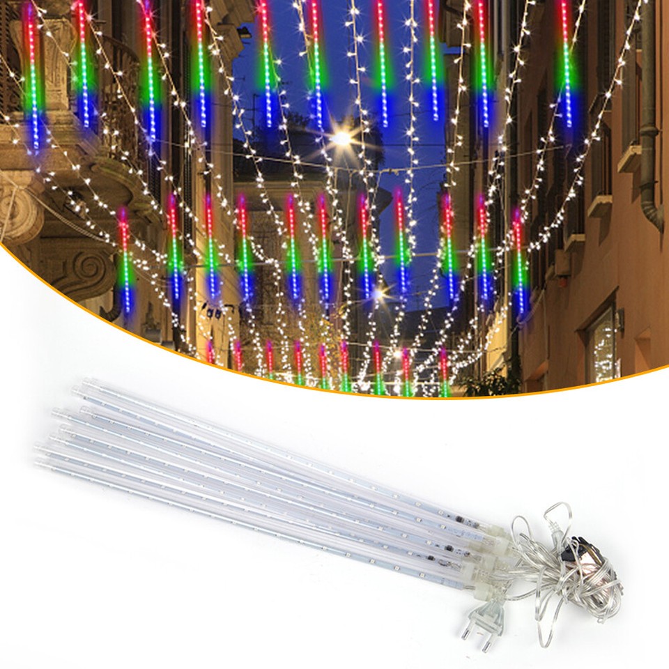 288/192LED Meteor Shower Lights Fairy String Light Falling Rain Tree ...