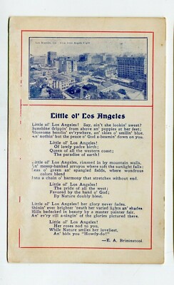Vintage Postcard LITTLE OL' LOS ANGELES poem EA Brininstool | eBay