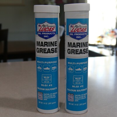 2 Lucas NLGI GC-LB Certified Multi Purpose Marine Grease 14 Oz Tube ...