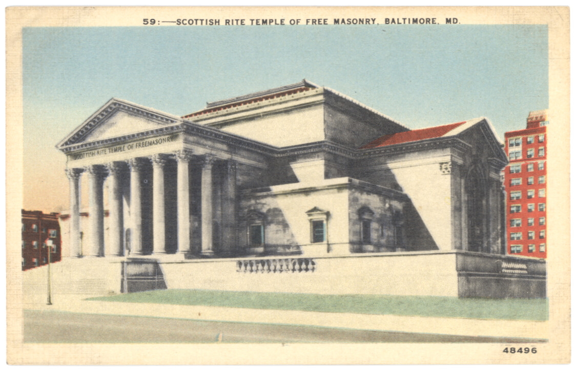 Masonic Scottish Rite Temple, Baltimore, Maryland · Unposted Postcard ...