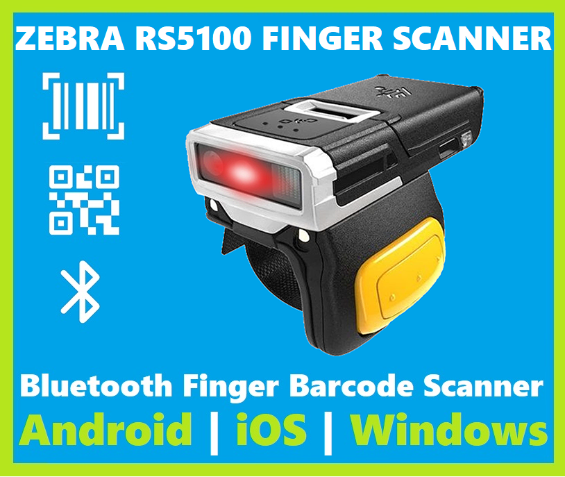 Zebra RS5100 Wireless Bluetooth Finger Barcode Scanner 2D/1D/QR Code ...