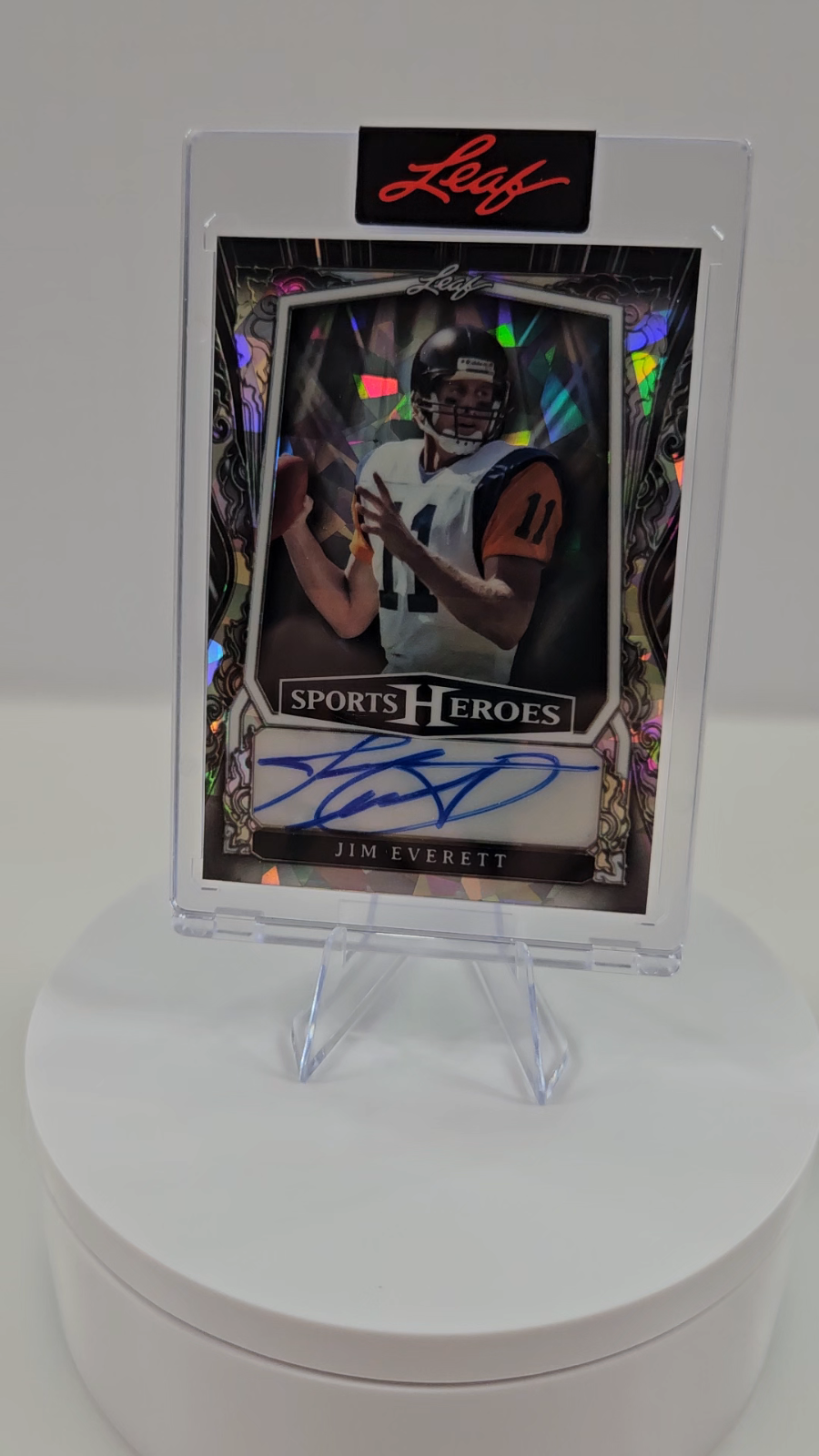 Jim Everett 2025 Leaf Metal Sports Heroes Silver Crystal Acetate Auto ...
