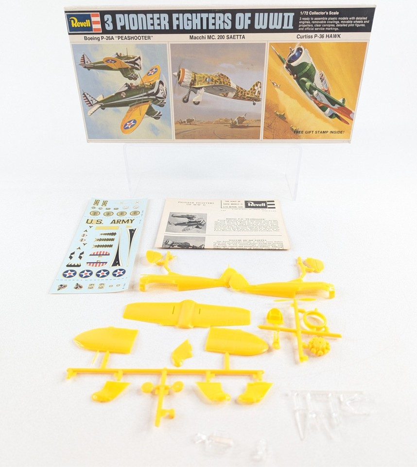 Revell 3 Pioneer Fighters of WW2 Boeing Peashooter Macchi Curtis Model Kit -Open | eBay