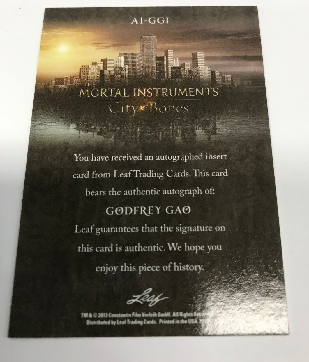 2013 THE MORTAL INSTRUMENTS CITY OF BONES CARD AUOTGRAPHED CARD GODFREY ...