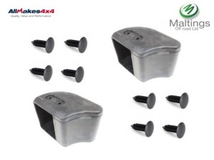 Landrover defender front bumper end caps x2 dpt100070 with clips 90 110 ...