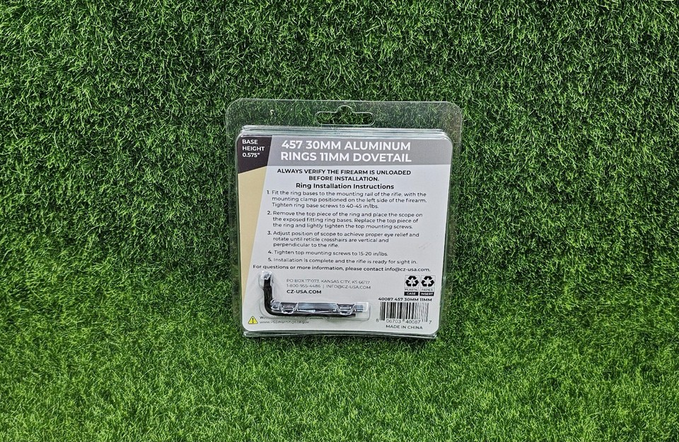 CZ-USA Aluminum Scope Rings for CZ 457 / 455 11mm Dovetail, 30mm Tube ...