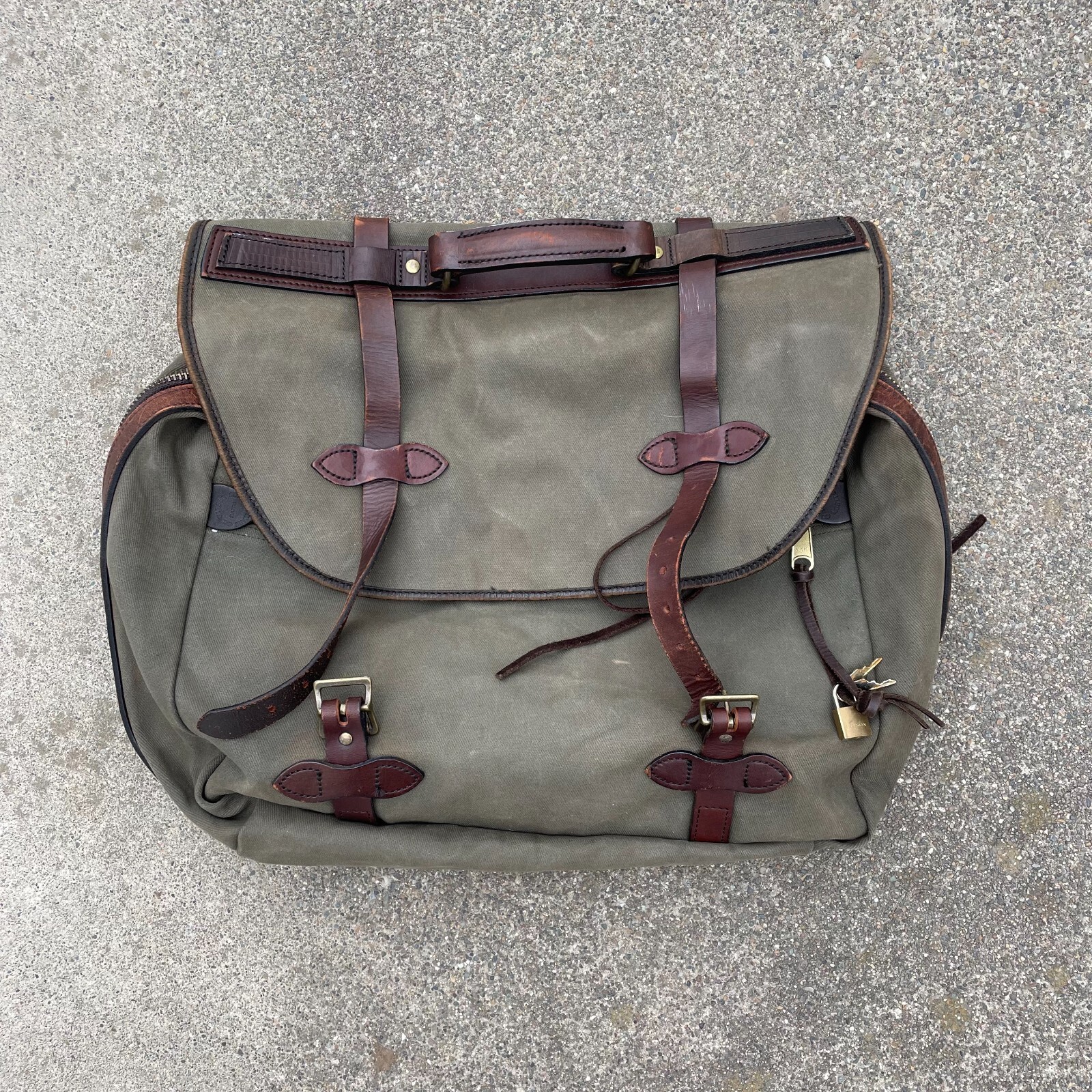 Vintage Filson Tin Cloth Briefcase Messenger Bag Seat… - Gem