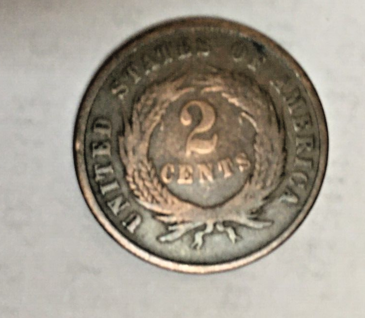 Two Cent 1865 copper piece coin Civil War coin | eBay