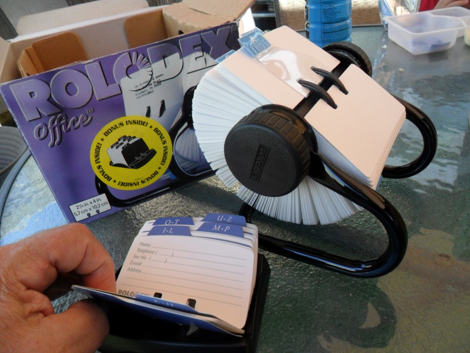 Rolodex Card File-Black tubular Base-Index Cards Dividers New In Box | eBay