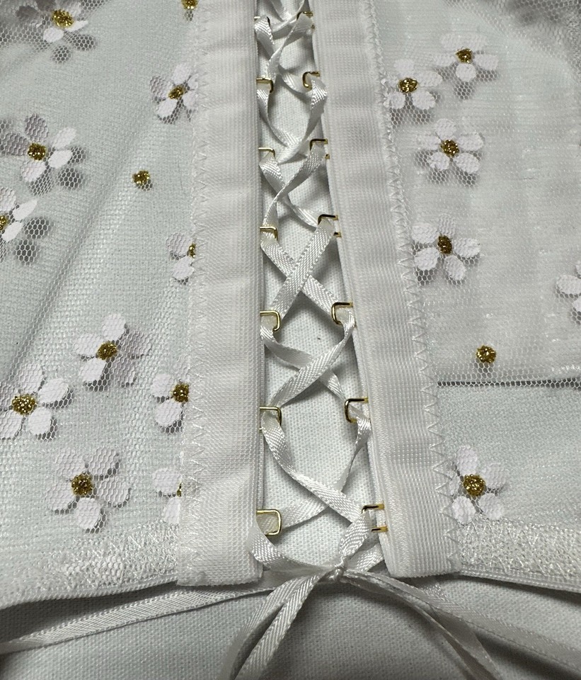 Body Rage Corset Bustier Top Lingerie Medium Lace-Up White | eBay