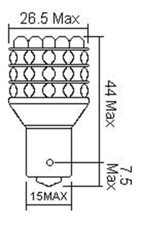2 X 24v BA15S 1156 AMBER 24V 36 LED AMBER INDICATOR GLOBES 288LM 24V ...