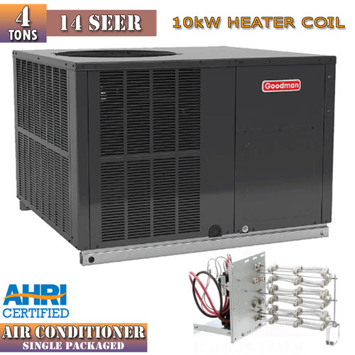 Goodman 4 Ton Packaged Air Conditioner 14 SEER Multi-Position w/ 10kW ...