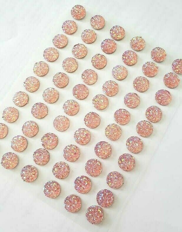 CraftbuddyUS CB042-P 60pcs 10mm Self Adhesive AB Sparkle Gems Pink ...