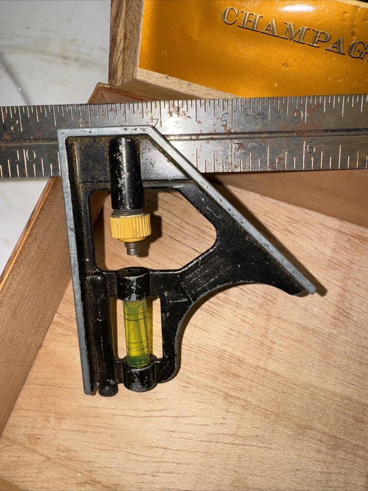 VINTAGE STANLEY No. 1222 1/2A COMBINATION SQUARE 12" RULE, LEVEL ...