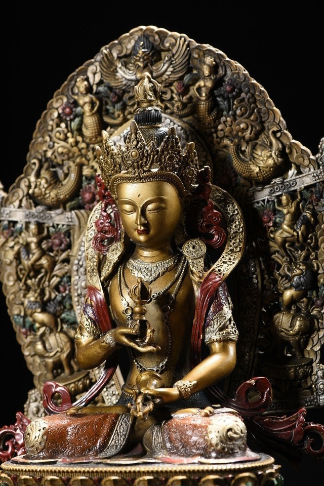 Bronze Painted GARUDA Pattern Backlight Vajrasattva Dorje Sempa Buddha ...