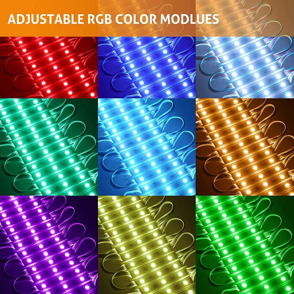 40' ft Multi-color Store Front LED Window Light Module with power ...
