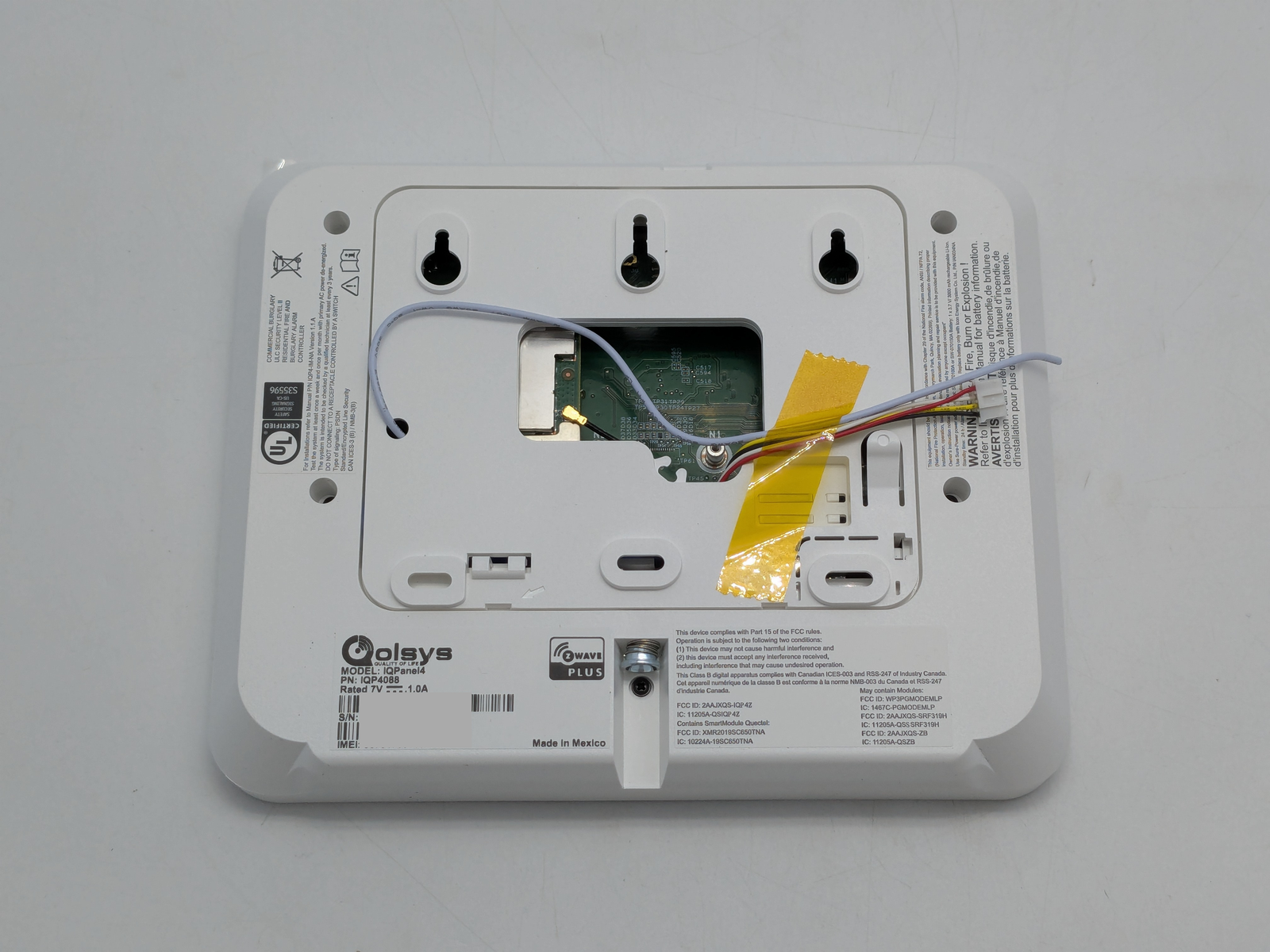 Qolsys IQ Panel 4 Alarm System Touchscreen Panel w/ Speakers (IQP4088 ...