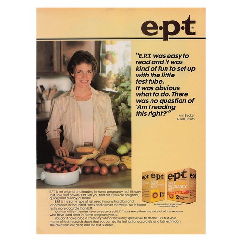 EPT Early Pregnancy Test Vintage Magazine Print Ad 1983 | eBay