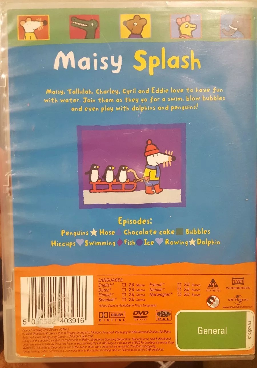 MAISY SPLASH RARE DELETED DVD ANIMATION CARTOON 10 EPISODES CULT ...