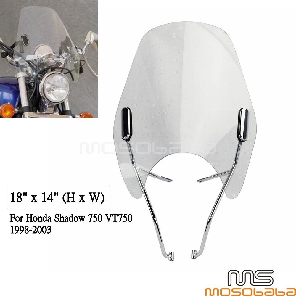 Windshield WindScreen w/ Bracket Mount Kit For Honda Shadow ACE 750 ...