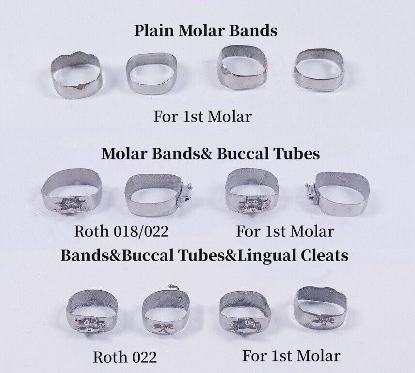 Dental Orthodontic 1st Plain Molar Bands #29-44+ Buccal Tubes Cleats ...