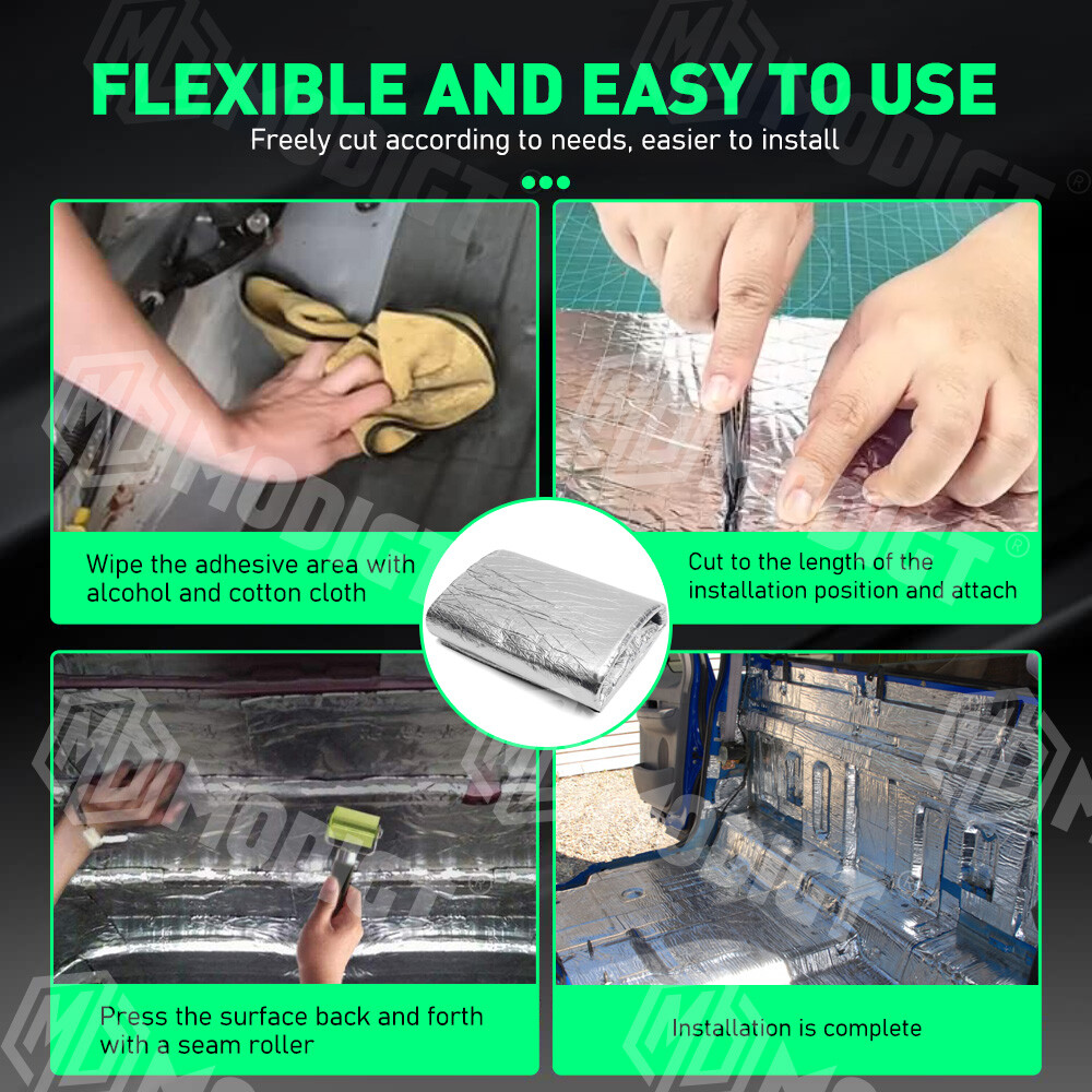 10MM Thermal Sound Deadener Car Heat Shield Insulation Noise Reduce ...