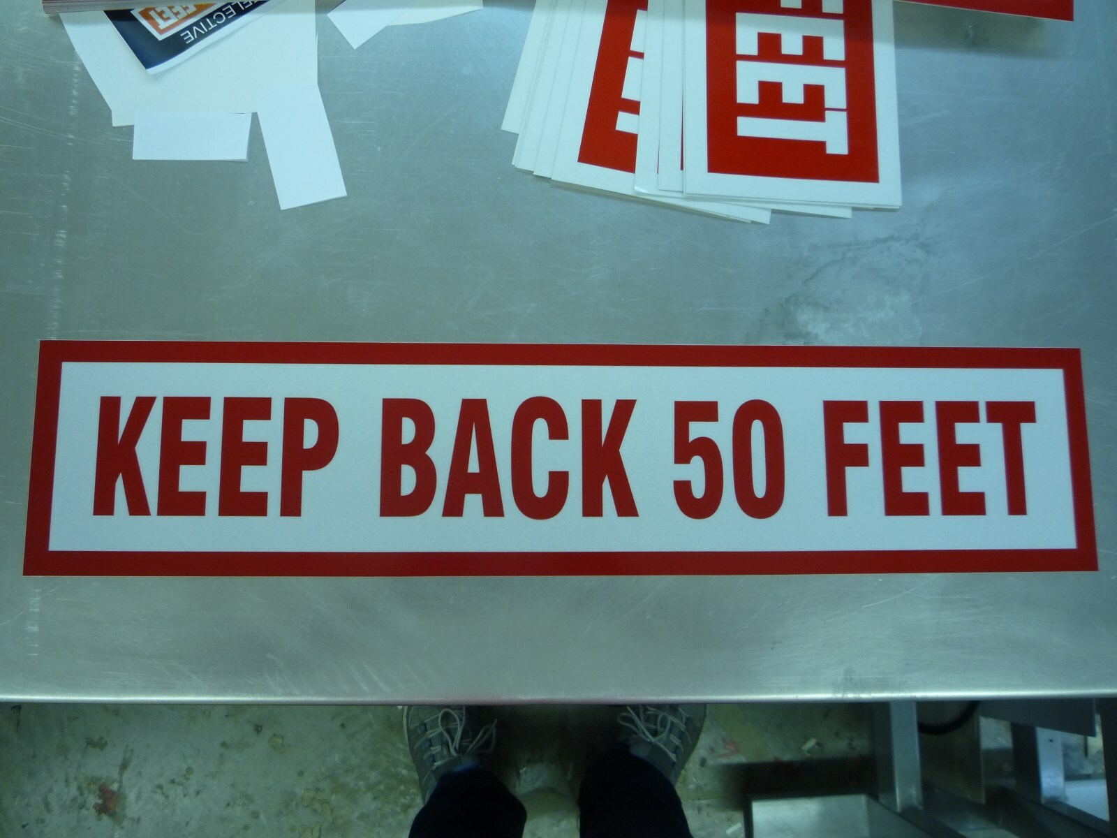 KEEP BACK 50 FEET Reflective 3M 3200 EG Screen Printed Decal, 23" x 5 ...