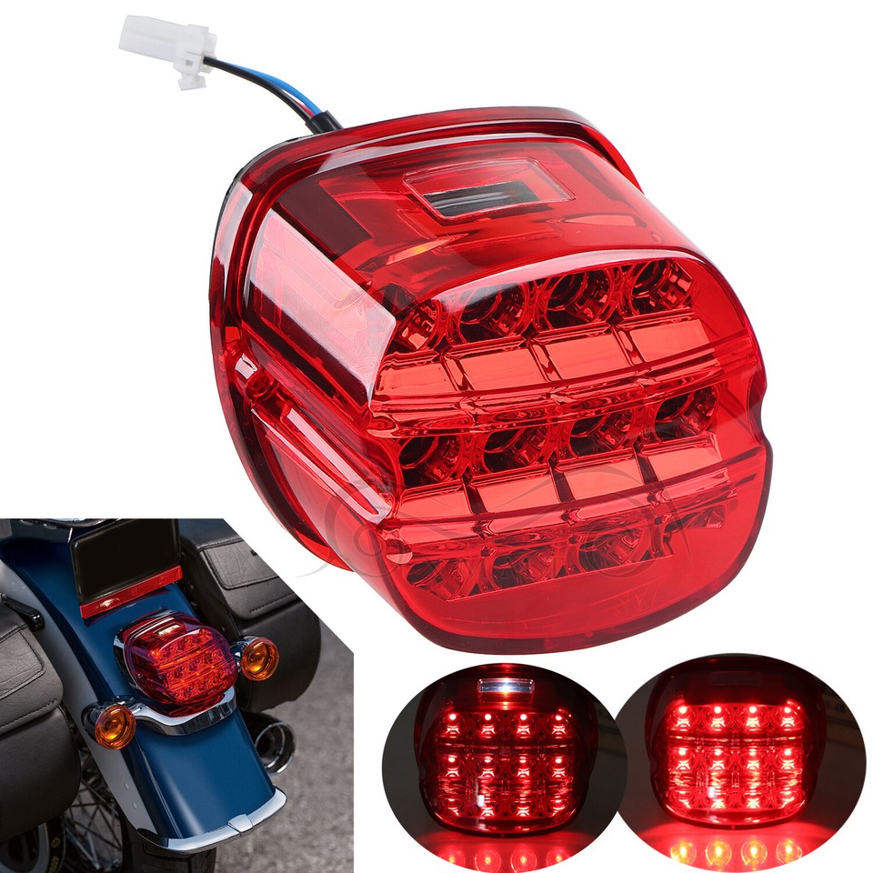 Red Lens LED Brake Tail Light For Harley Electra Glide Fatboy Ultra ...