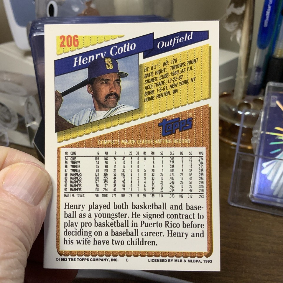 1993 Topps Gold B Henry Cotto Baseball Cards #206 | eBay