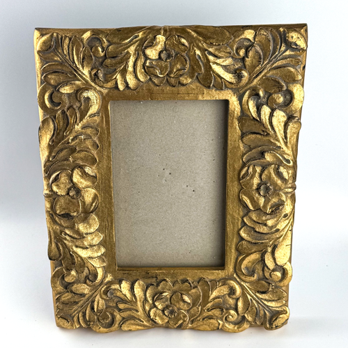 Vintage Ornate Baroque Gold Solid Wood Floral Frame 5x7 | eBay
