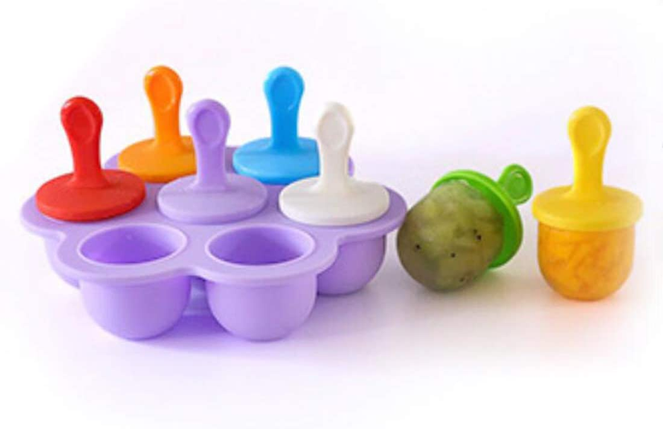 Purple Silicone Popsicle Molds Mini 7-Cavity Ice Pop Molds Food Grade ...