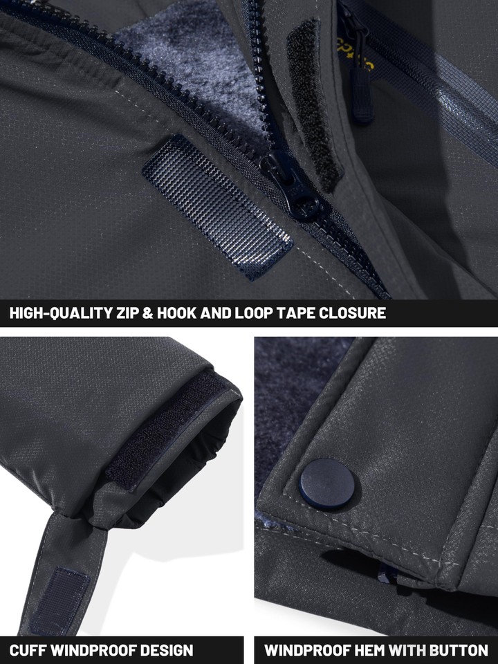 Men's Waterproof Ski Jacket Winter Warm Jackets Snow Thermal Fleece ...