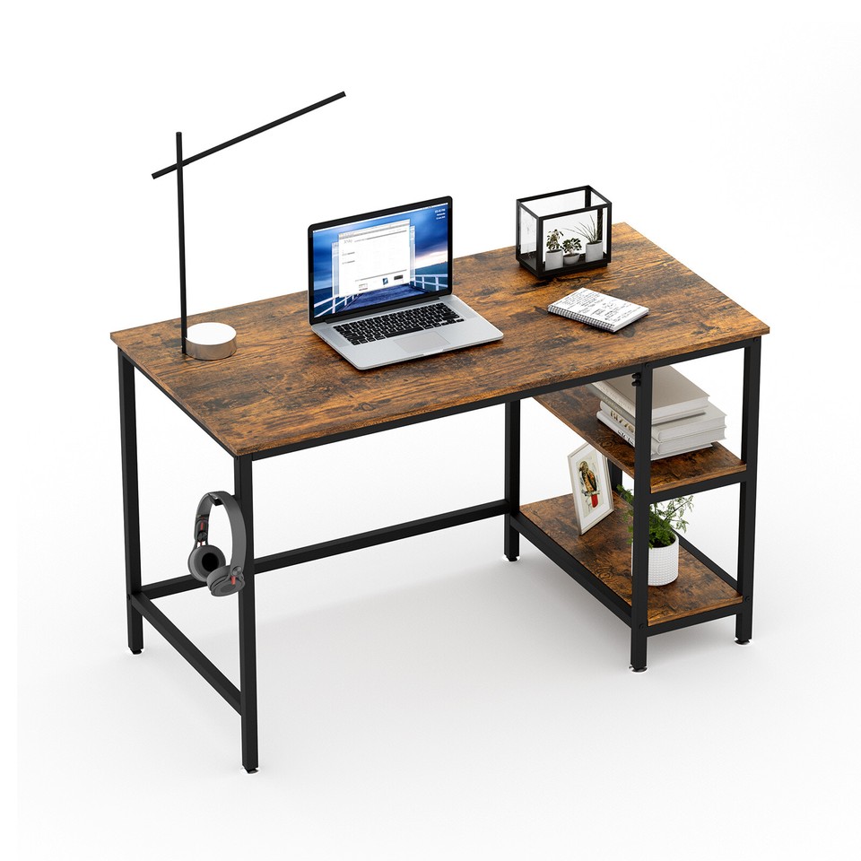 Work desk Workstation Pc Storage Writing Study Computer 2-tier Home ...