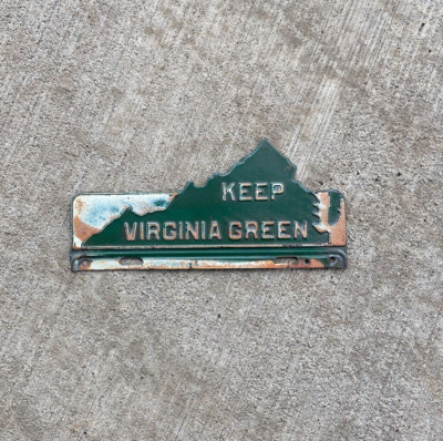1930s Keep Virginia Green License Plate Topper Booster Forest ...